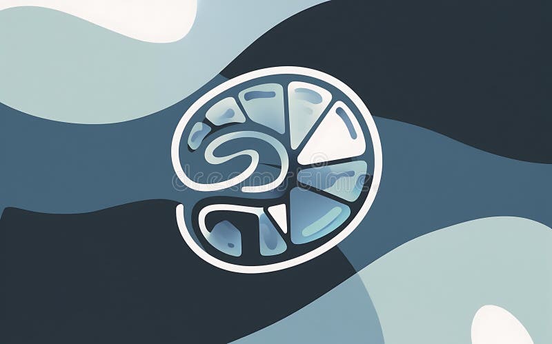 Abstract Kidney Icon with a Blue and White Color Palette Stock ...