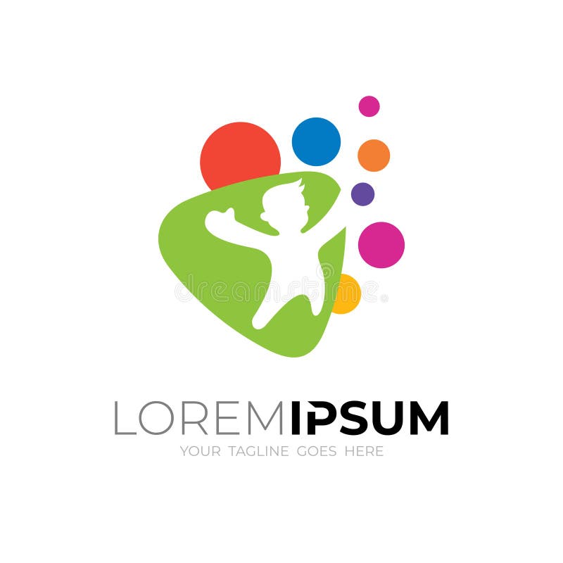 Abstract Kids Logo and Colorful Design Template, Kindergarten Logo ...