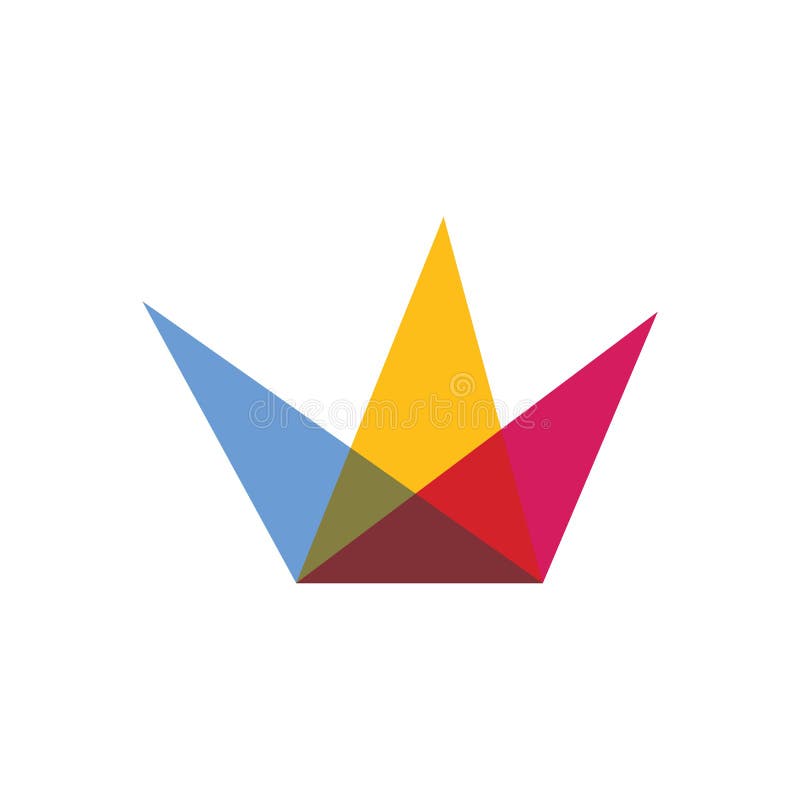 Colorful Crown Logo Design Illustration. Stock Vector - Illustration of ...