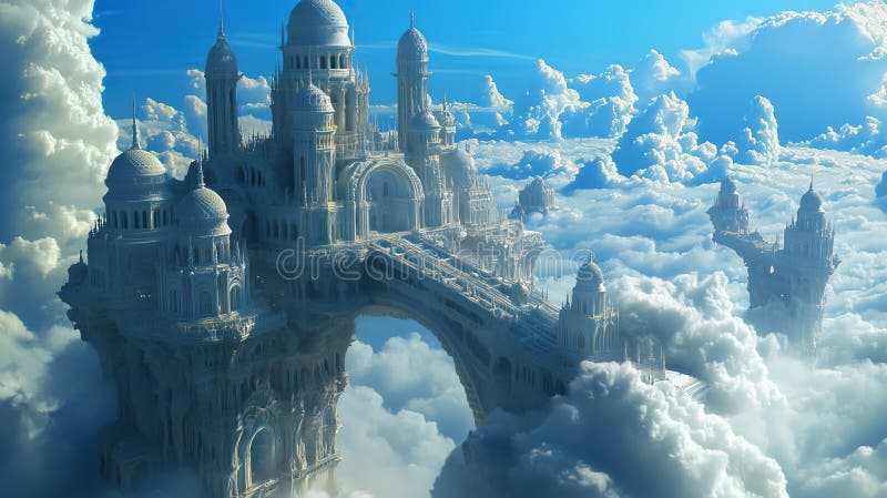 Abstract Kingdom of Heaven. Palace in the Sky Stock Image - Image of ...