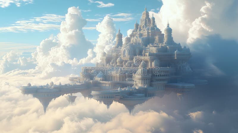 Abstract Kingdom of Heaven. Palace in the Sky Stock Photo - Image of ...