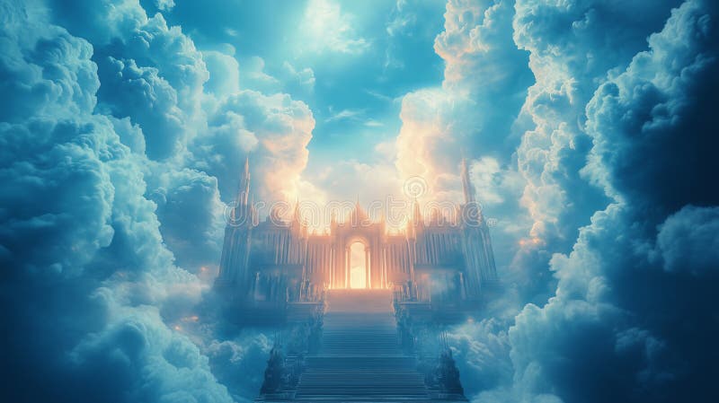 Abstract Kingdom of Heaven. Palace in the Sky Stock Photo - Image of ...