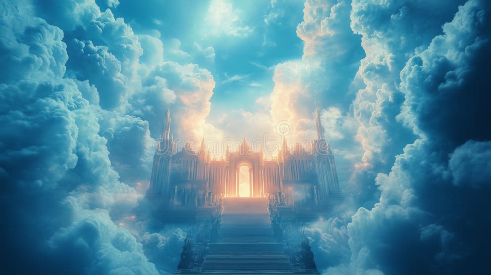 Abstract Kingdom of Heaven. Palace in the Sky Stock Photo - Image of ...