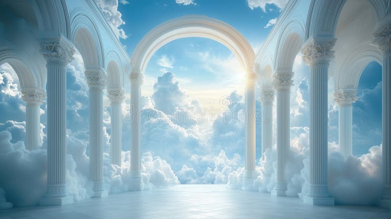 Abstract Kingdom of Heaven. Palace in the Sky Stock Photo - Image of ...