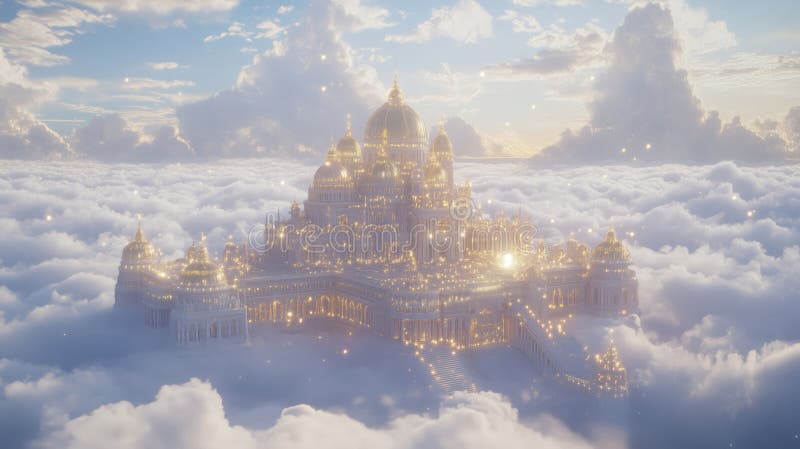 Abstract Kingdom of Heaven. Palace in the Sky Stock Image - Image of ...