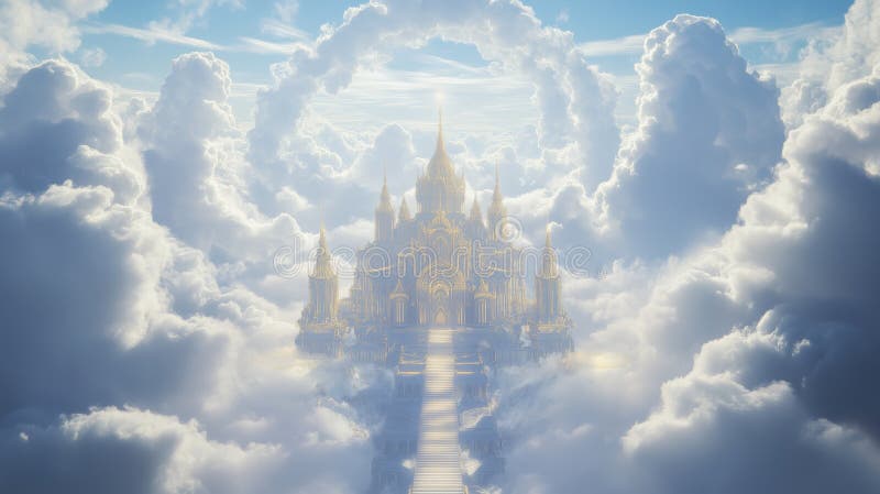 Abstract Kingdom of Heaven. Palace in the Sky Stock Photo - Image of ...