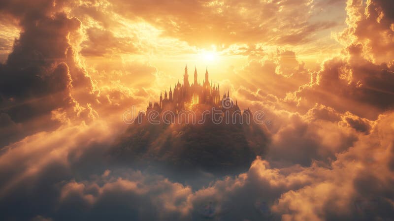 Abstract Kingdom of Heaven. Palace in the Sky Stock Photo - Image of ...