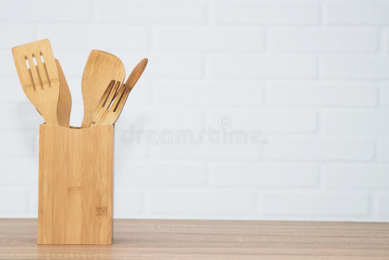 Abstract Kitchen Wallpaper Modern White Brick Tile Stock Photo - Image ...