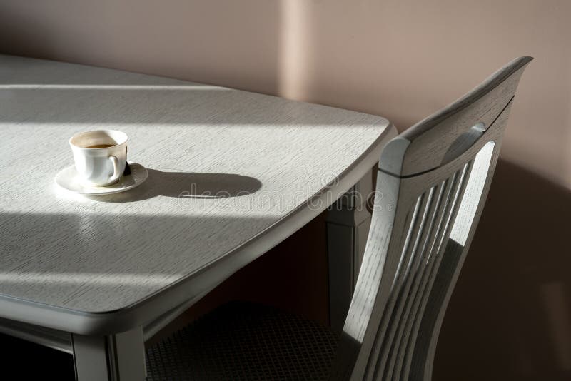 The Abstract Kitchen Table and Chair Design with Hard Shadows Stock ...