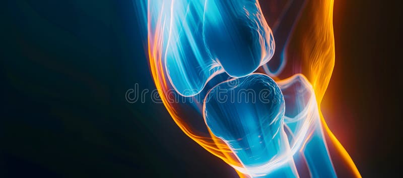 Abstract Knee Joint Anatomy with Blue and Orange Gradient Stock ...
