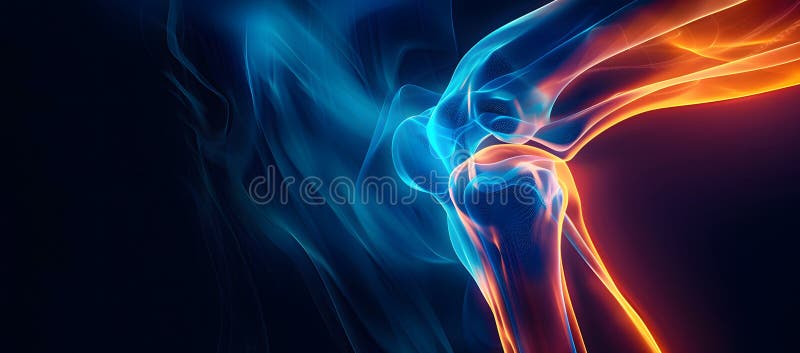 Abstract Knee Pain: Blue, Orange, and Red Gradient Stock Illustration ...