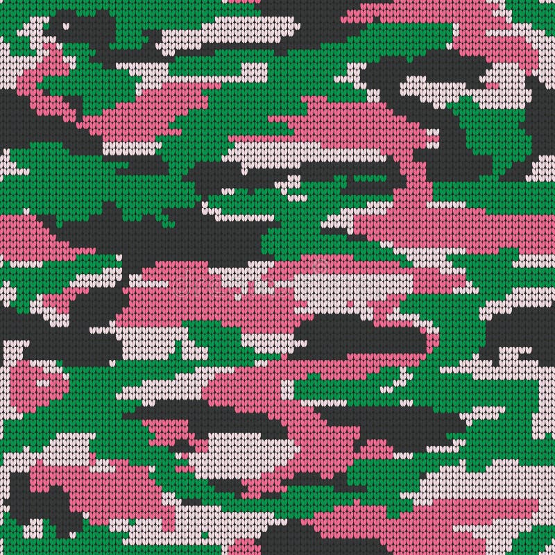 Abstract Knitting Seamless Texture. Military Decorative Camouflage ...