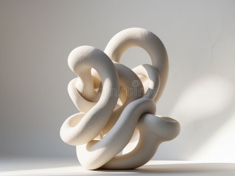Abstract Knot Sculpture in Soft Light, Modern Art Piece with Textured ...
