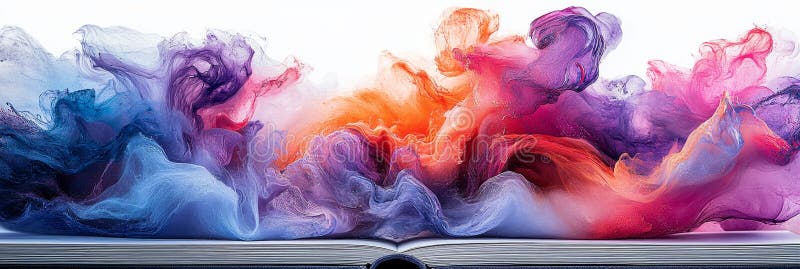 Abstract Knowledge Concept. Colorful Paint Explosion from Open Book ...