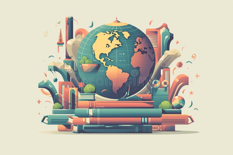 Abstract Knowledge and Education Concept Illustration. Generative AI ...