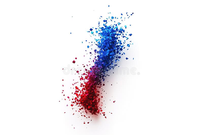 Abstract L&2 Logo: Red Blue Particle Burst Design. Perfect for Tech ...