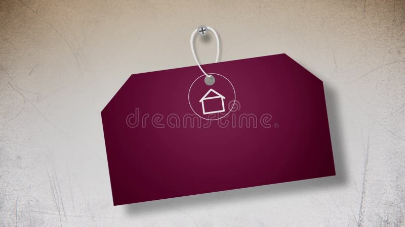 Abstract Label with House Symbol Animation. Stock Video - Video of ...