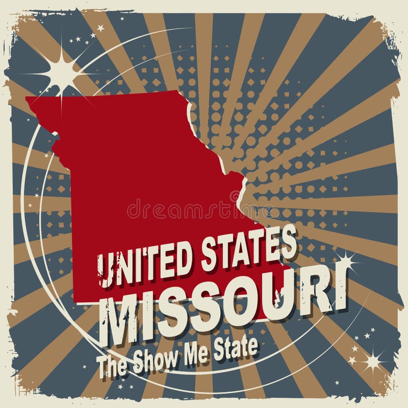 Abstract Label with Name and Map of Missouri Stock Vector ...