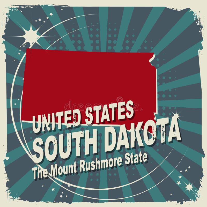 Abstract Label with Name and Map of South Dakota Stock Vector ...