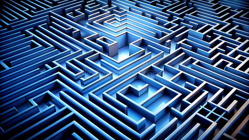 Abstract Labyrinth: Exploring Form and Space through Intertwined Lines Generative AI Digital ...