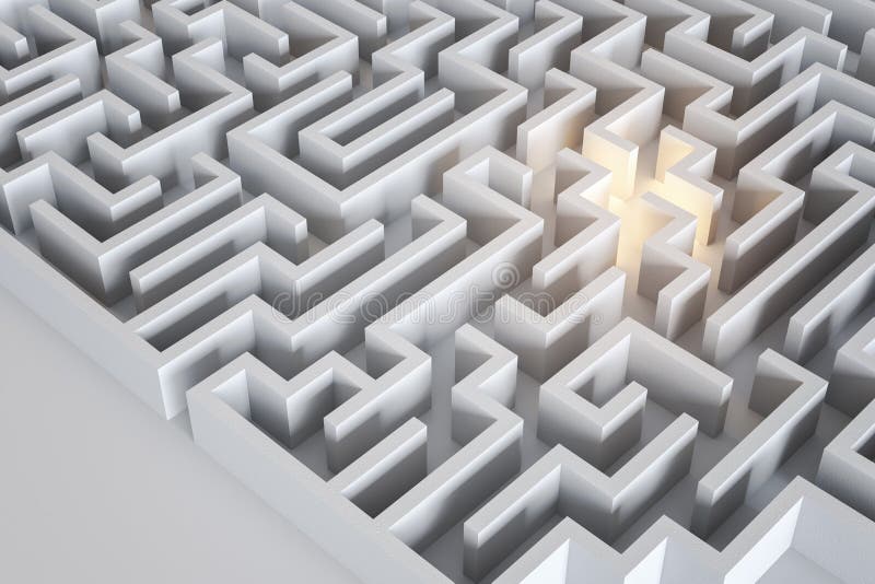 Abstract Labyrinth Wallpaper. Maze and Solution, Way Out Concept Stock ...