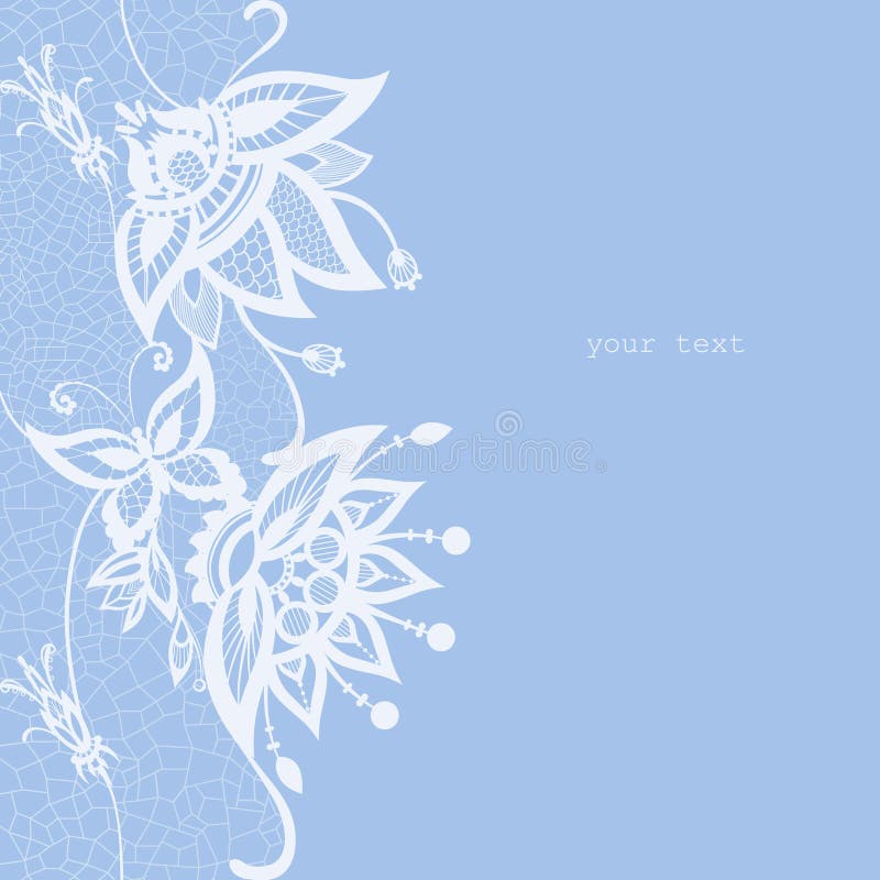 Abstract Lace with Elements of Butterflies and Flowers Stock ...