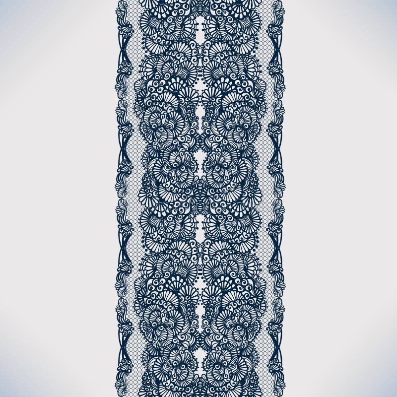 Abstract Lace Ribbon Seamless Pattern with Elements Flowers Stock ...