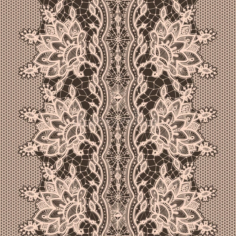 Abstract Lace Ribbon Seamless Pattern. Stock Vector - Illustration of ...