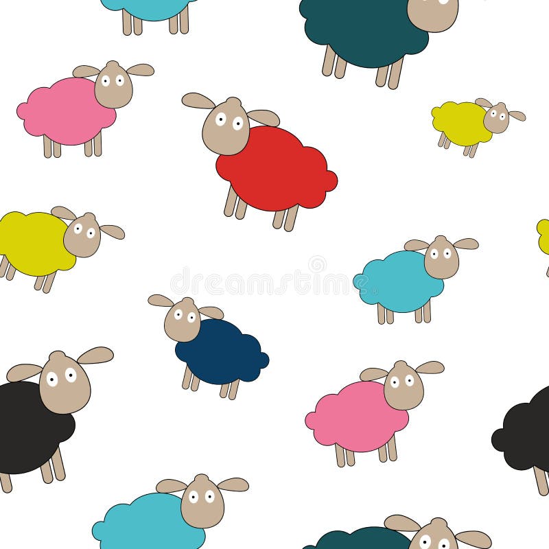 Abstract Lamb Seamless Pattern Background Vector Illustration Stock ...