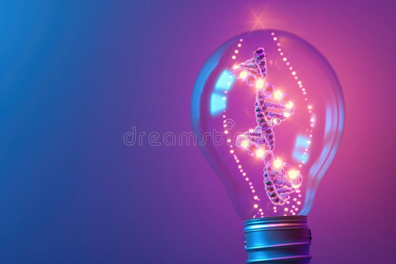 Abstract Lamp Dna Molecules on a Purple Background Stock Illustration ...