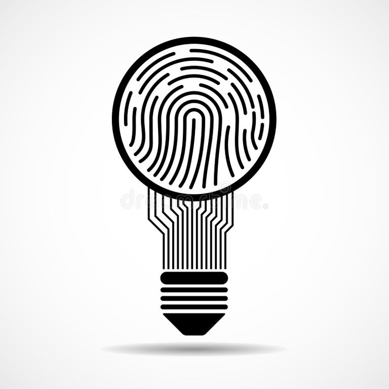 Abstract Lamp Fingerprint with Circuit Board Stock Vector ...