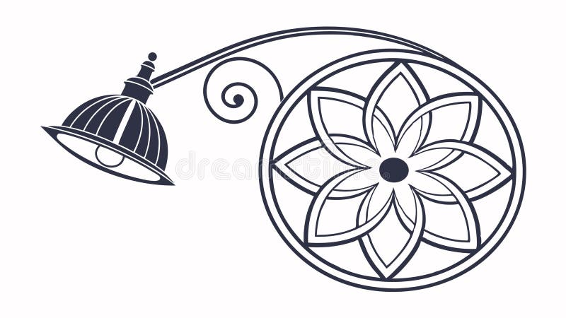Abstract Lamp or Light Fixture with Floral Pattern, Vector Design ...