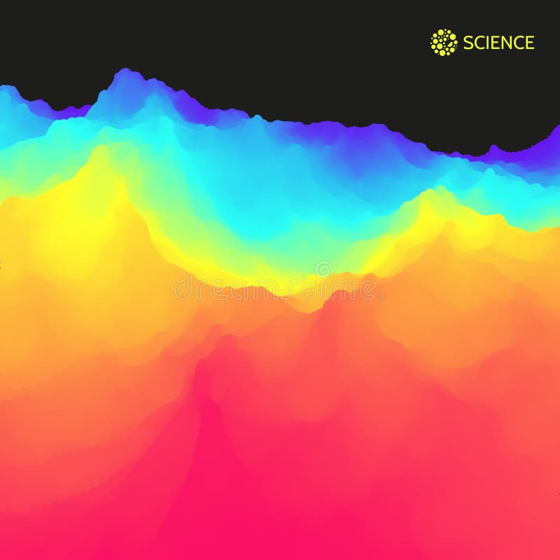 Abstract Landscape Background. Mountainous Terrain. 3d Vector ...