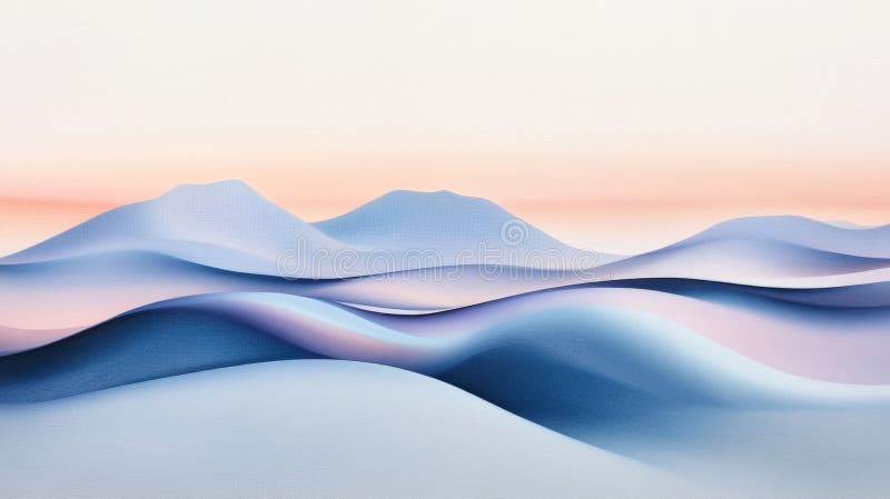 Abstract Landscape with Blue and Pink Hues Stock Illustration ...