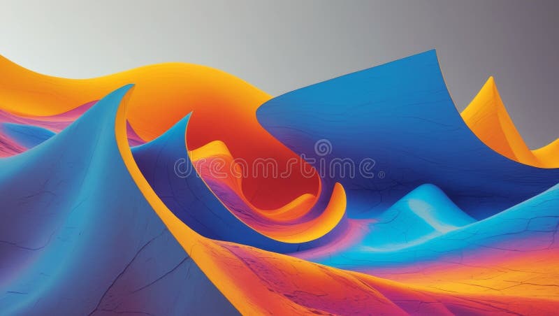 Abstract Landscape with Bold Colors and Shapes Stock Photo - Image of ...