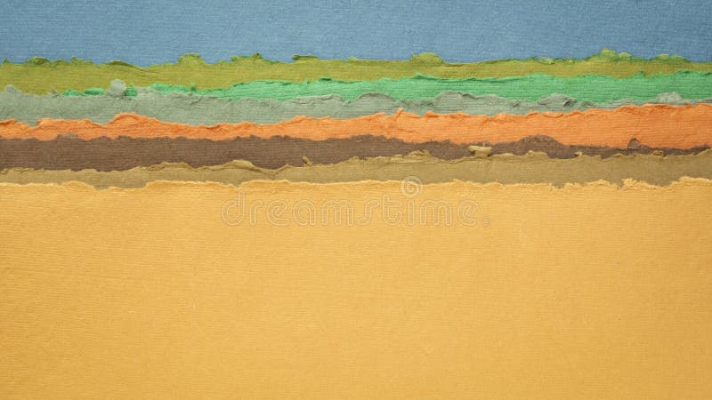 Abstract Landscape in Earth Pastel Tones - a Collection of Handmade ...