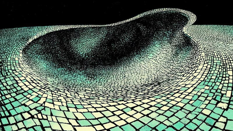 Abstract Landscape Featuring a Textured, Undulating Surface Resembling ...