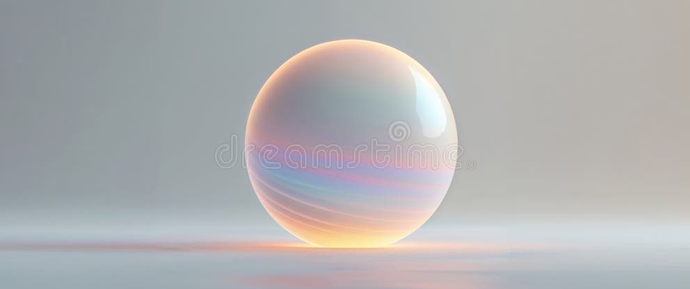 Abstract Landscape with Floating Orb and Glowing Base Stock Image ...