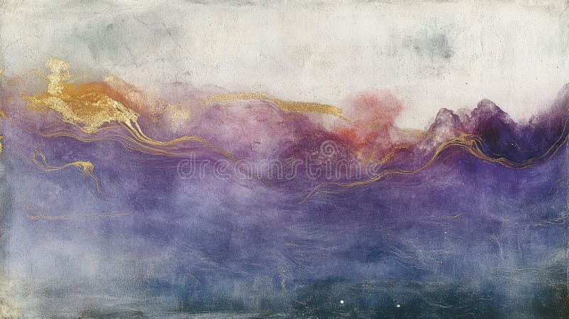 Abstract Landscape with Flowing Colors and Textures, Evoking Emotion ...