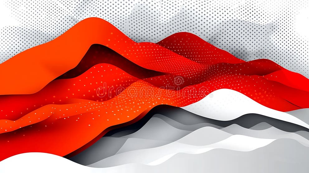 Abstract Landscape Illustration Featuring Layered Forms with Gradients ...