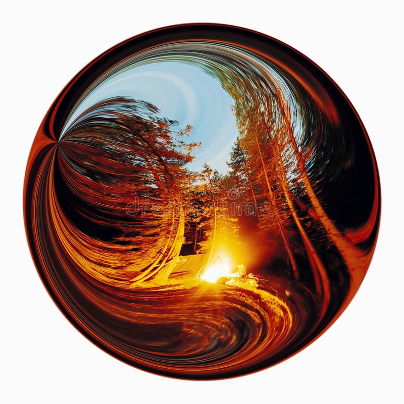 Abstract Landscape Inside of Circle. Stock Illustration - Illustration ...