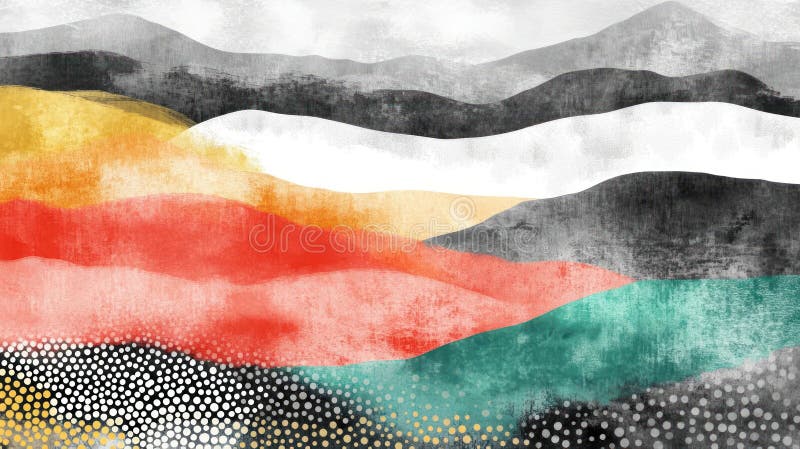 Abstract Landscape with Layered Colors and Textures, Evoking Emotion ...