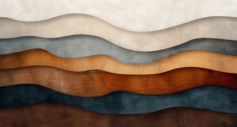 Abstract Landscape with Layered Mountains and Valleys Stock ...