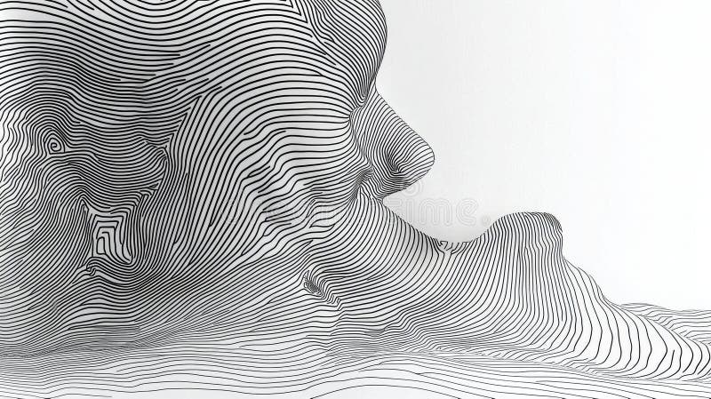 Abstract Landscape - Line Drawing - Black and White - Minimalist Nature ...