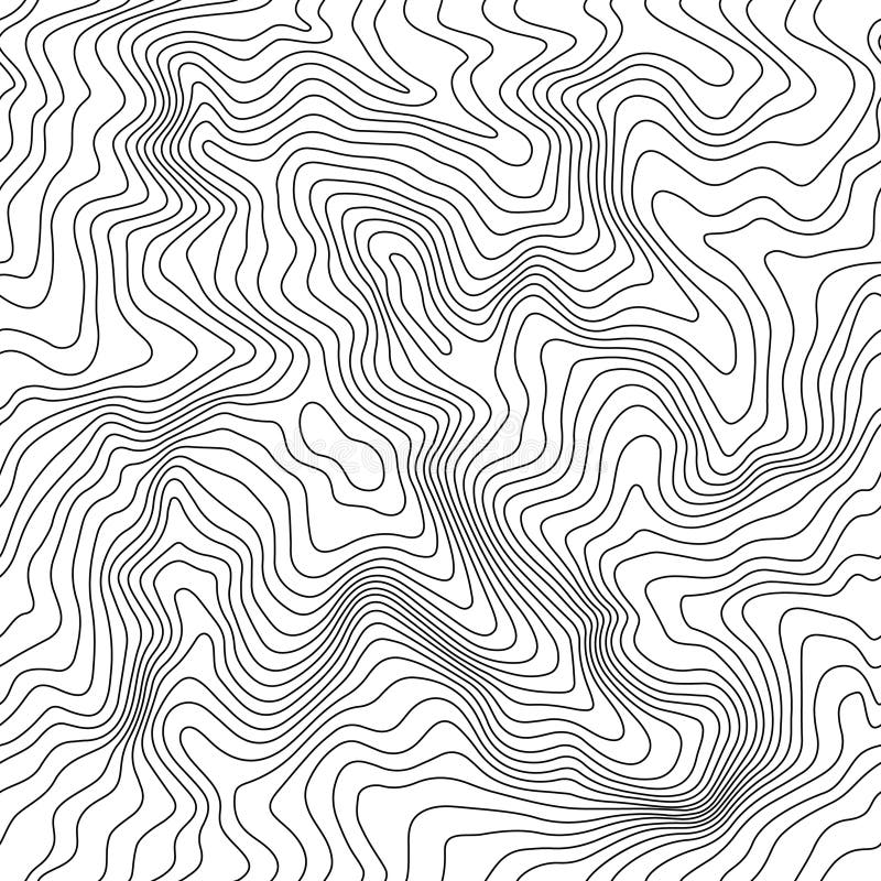 Abstract Landscape Map with Lines. Vector Topography Seamless Pattern ...