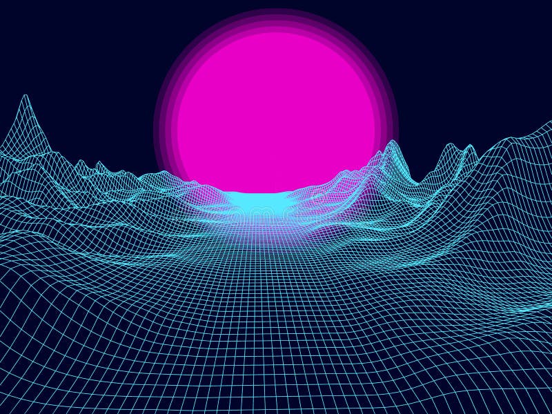 Horizon Grid Perspective stock illustration. Illustration of backdrop ...