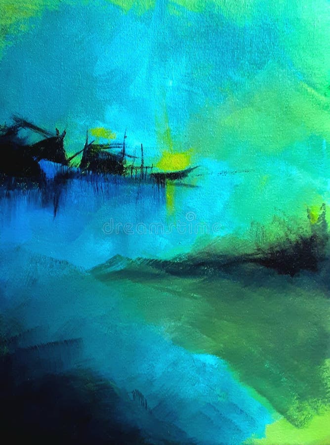 Abstract Landscape Painting Art Stock Image - Image of abstract ...