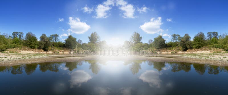 Abstract Landscape by the River Stock Photo - Image of city, outdoor ...