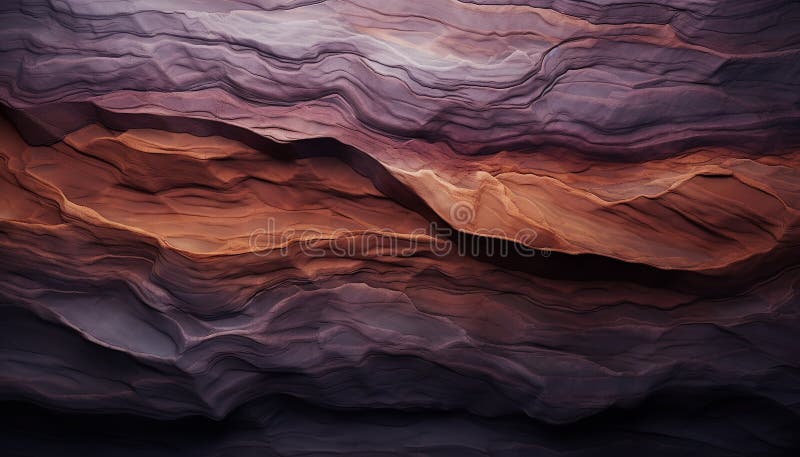 Abstract Landscape Smooth Rock Curves, Striped with Multi Colored Water ...