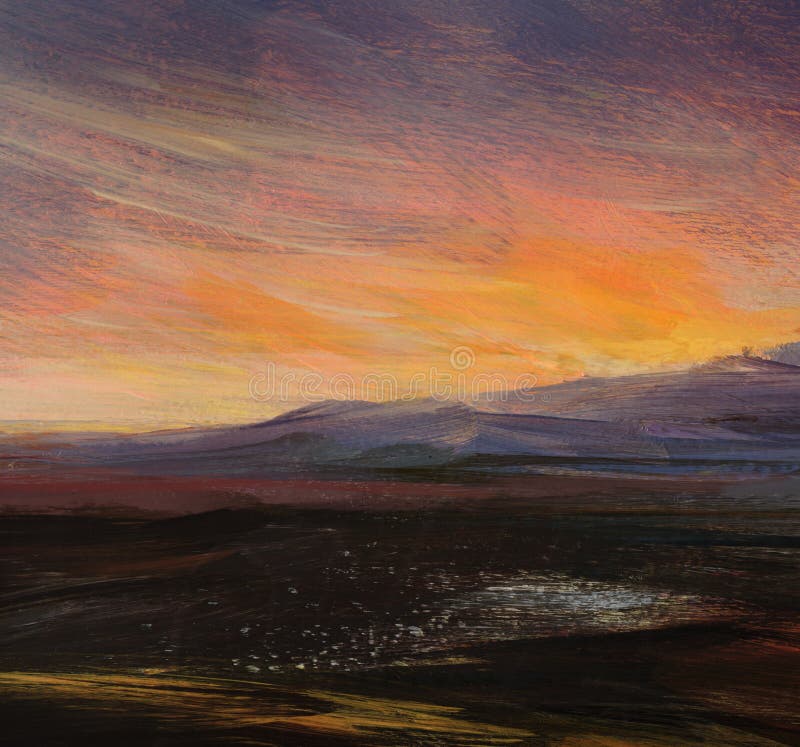 Abstract landscape. Sunset stock image. Image of light - 247567827